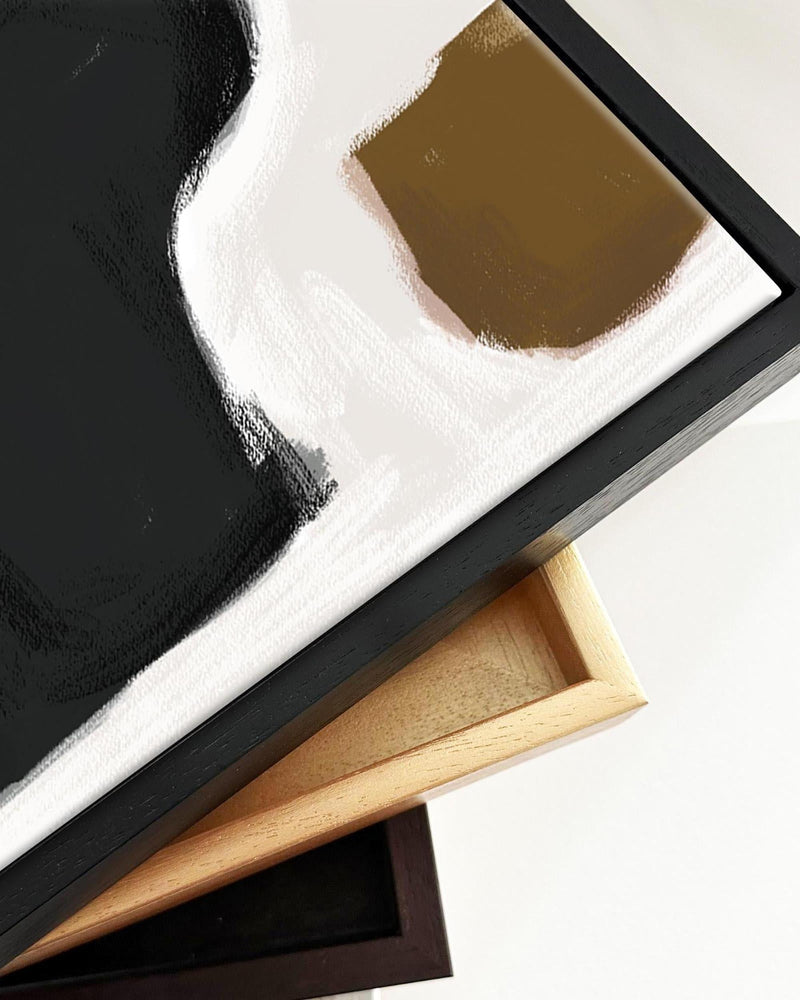 Abstract Pastel Beige Colours Framed Canvas