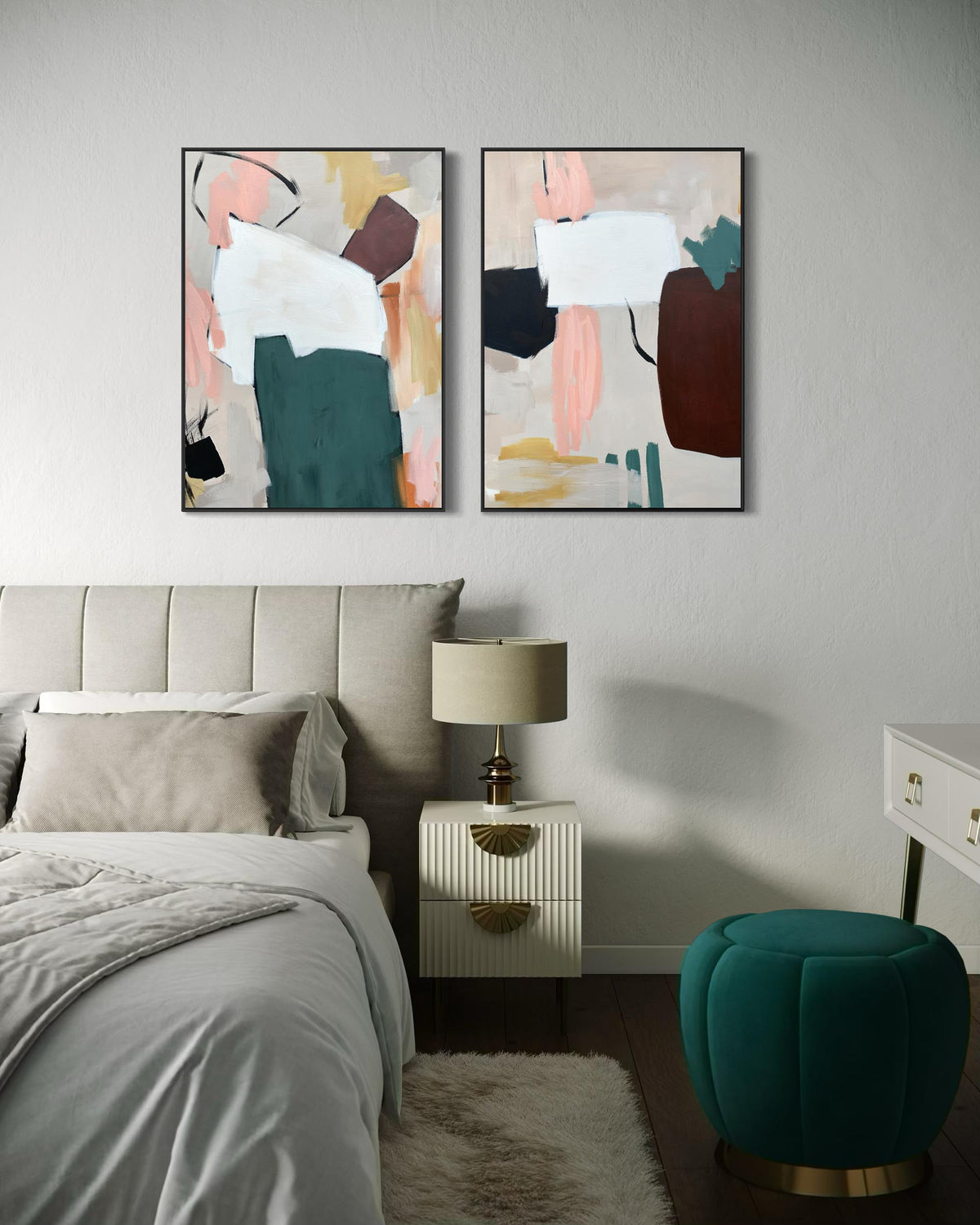 Abstract Art Inspiration Canvas Set Of 2 Large Art Print