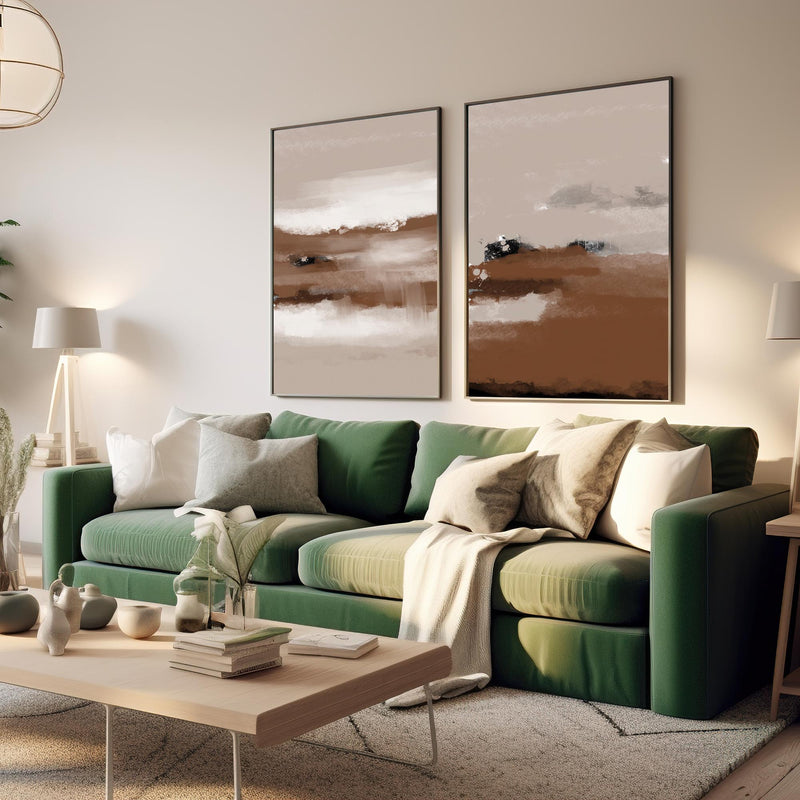 Abstract Brown Shade Canvas Set of 3