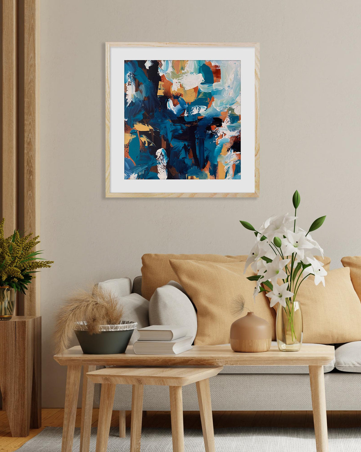 Midnight Blue Abstract Art Print