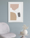 Scandi Shapes With Lines 2 Art Print