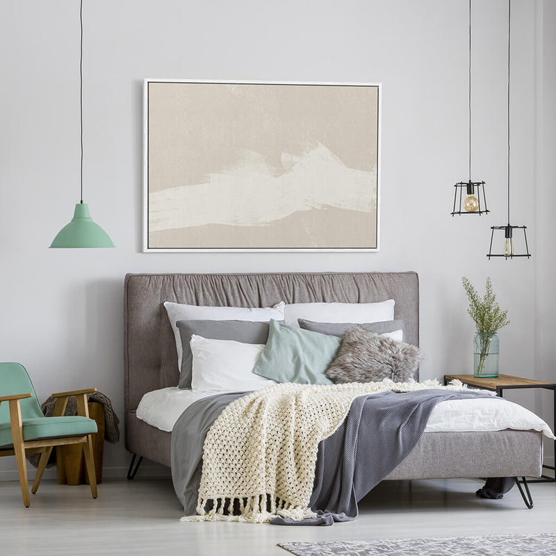 Neutral Abstract Sands Framed Canvas