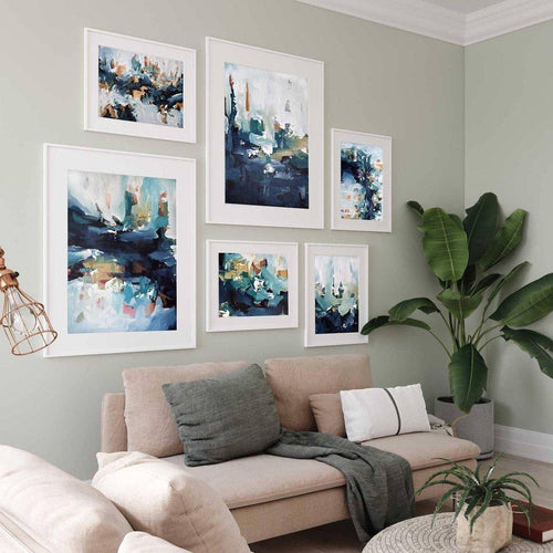 Blue Landscape Gallery Wall Art Set | Framed Abstract Art
